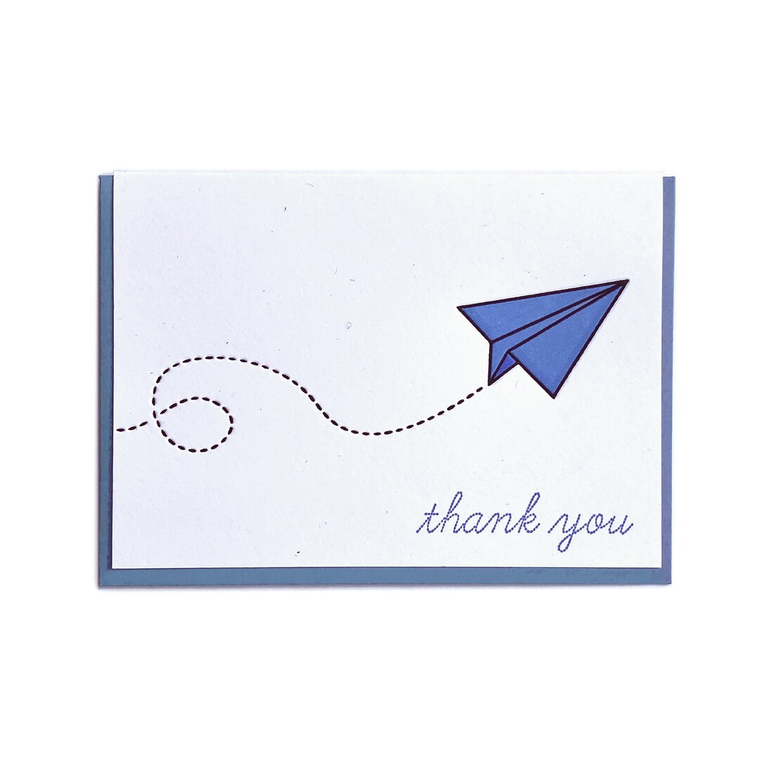 Airplane Thanks Greeting Card - Etsy