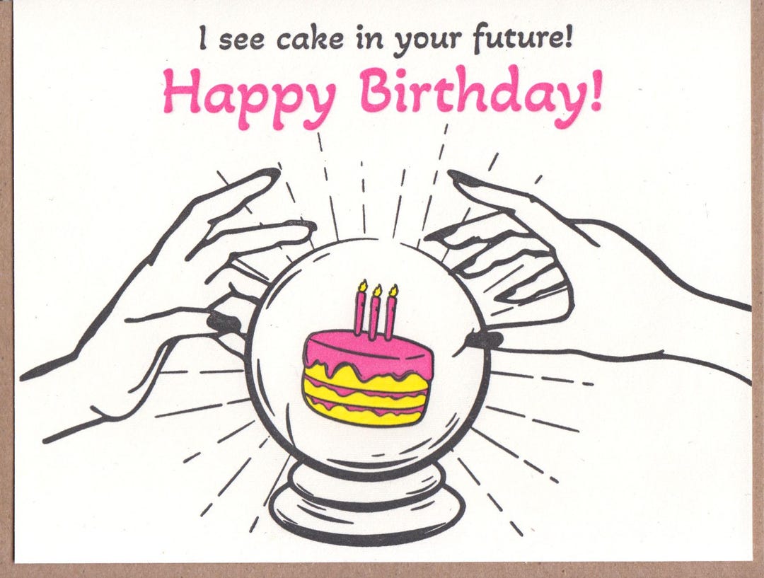 Crystal Ball Birthday Greeting Card - Etsy