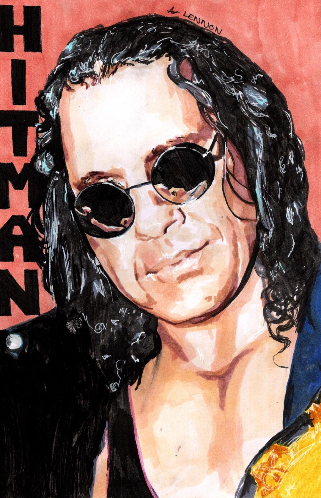 Bret the Hitman Hart WWE Print - Etsy