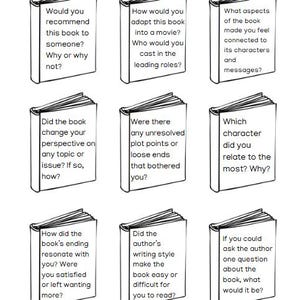 Book Club Questions Printout - Etsy