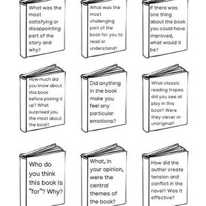 Book Club Questions Printout - Etsy