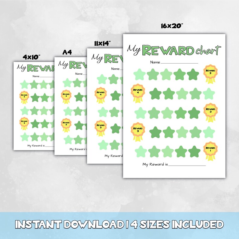 Printable Reward Chart for Kids Behavior Tracker Routine Chart for ...