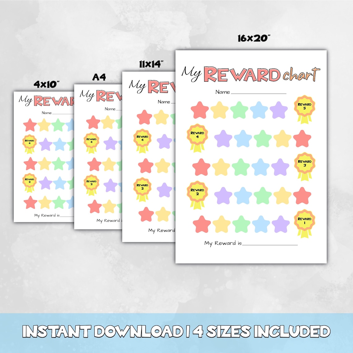 Printable Reward Chart for Kids Behavior Tracker Routine Chart for ...
