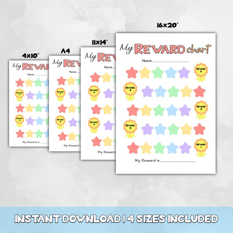 Printable Reward Chart for Kids Behavior Tracker Routine Chart for ...