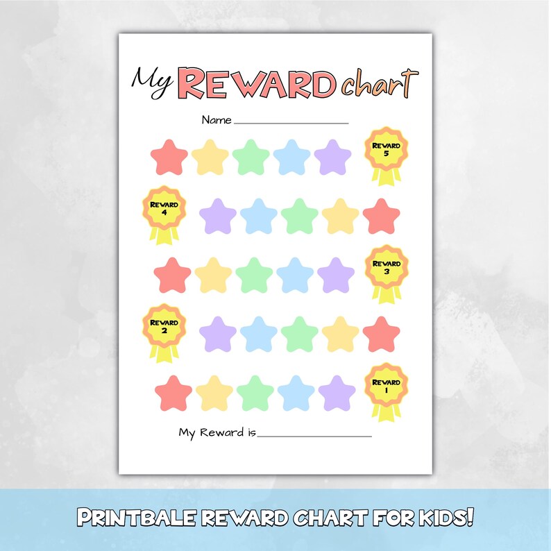 Printable Reward Chart for Kids Behavior Tracker Routine Chart for ...