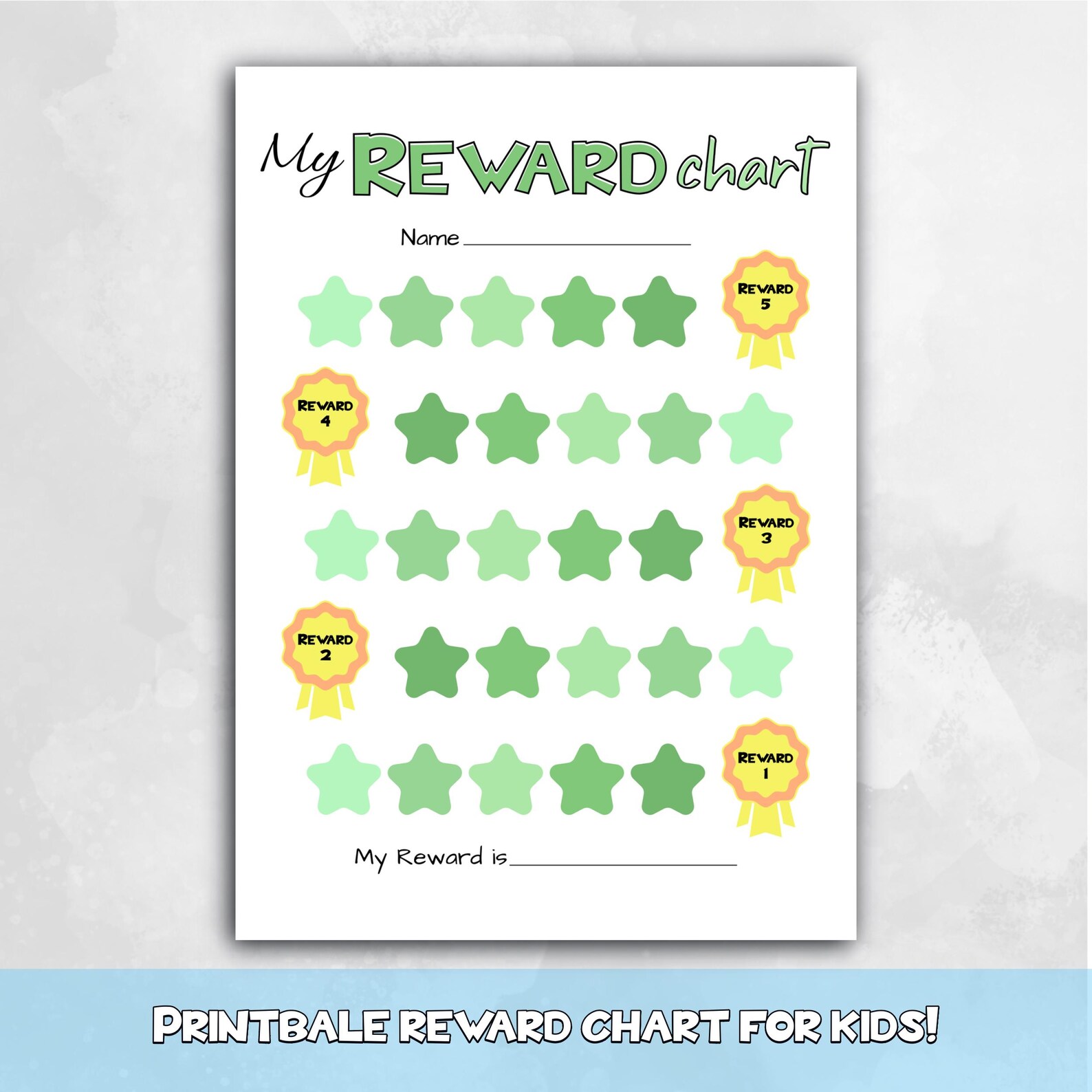 Printable Reward Chart for Kids Behavior Tracker Routine Chart for ...