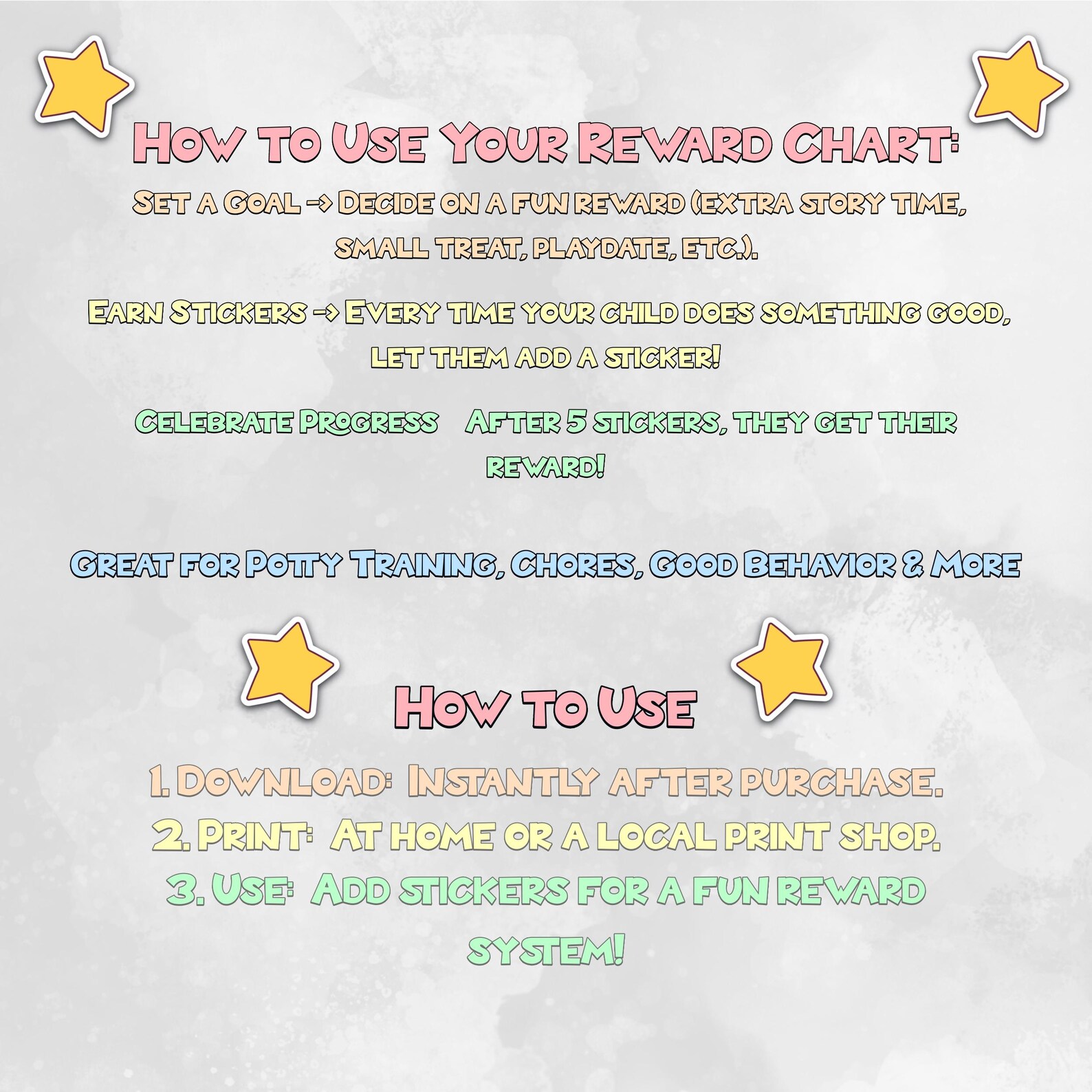 Printable Reward Chart for Kids Behavior Tracker Routine Chart for ...