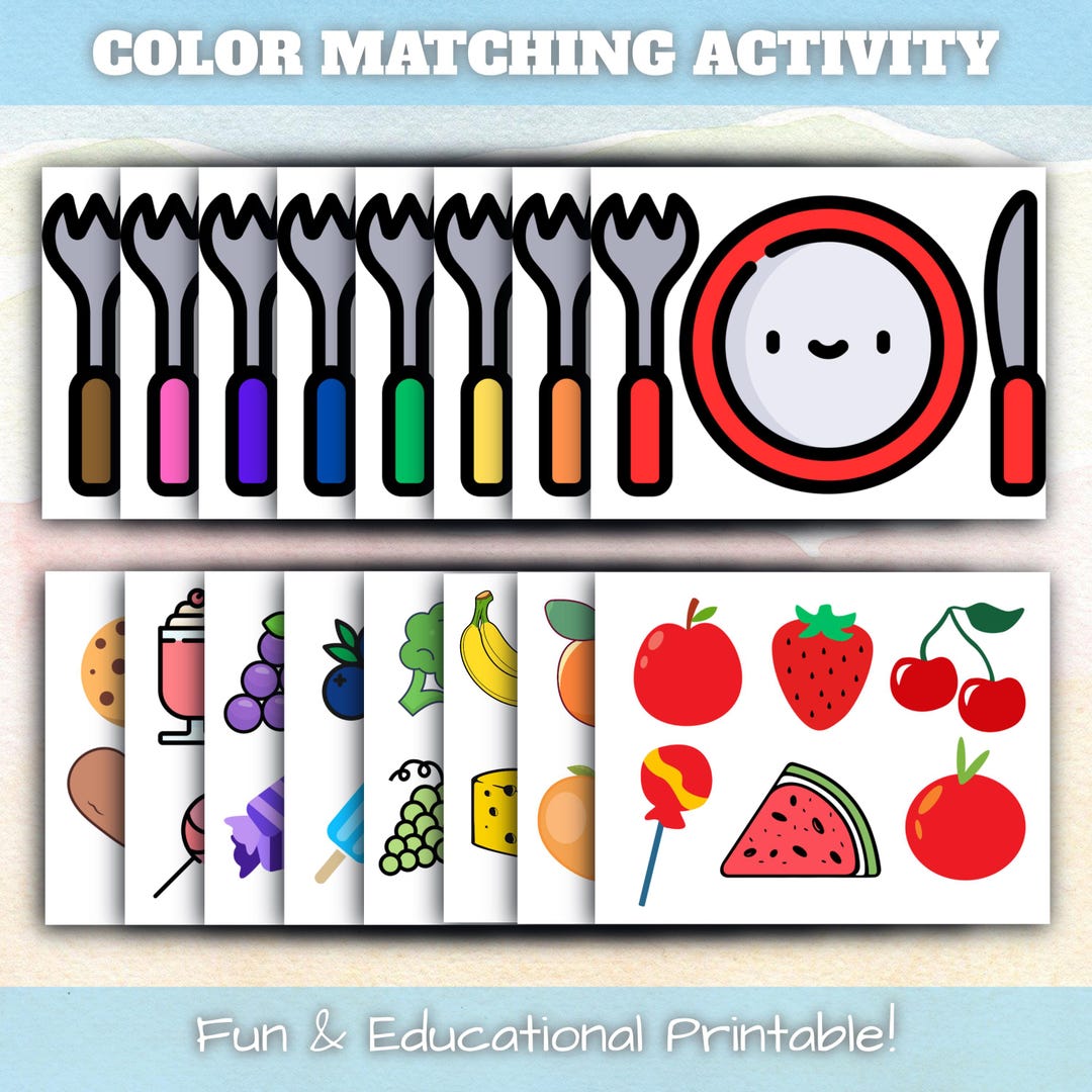 Color Matching Activity for Kids, Fun Printable Games, Educational ...