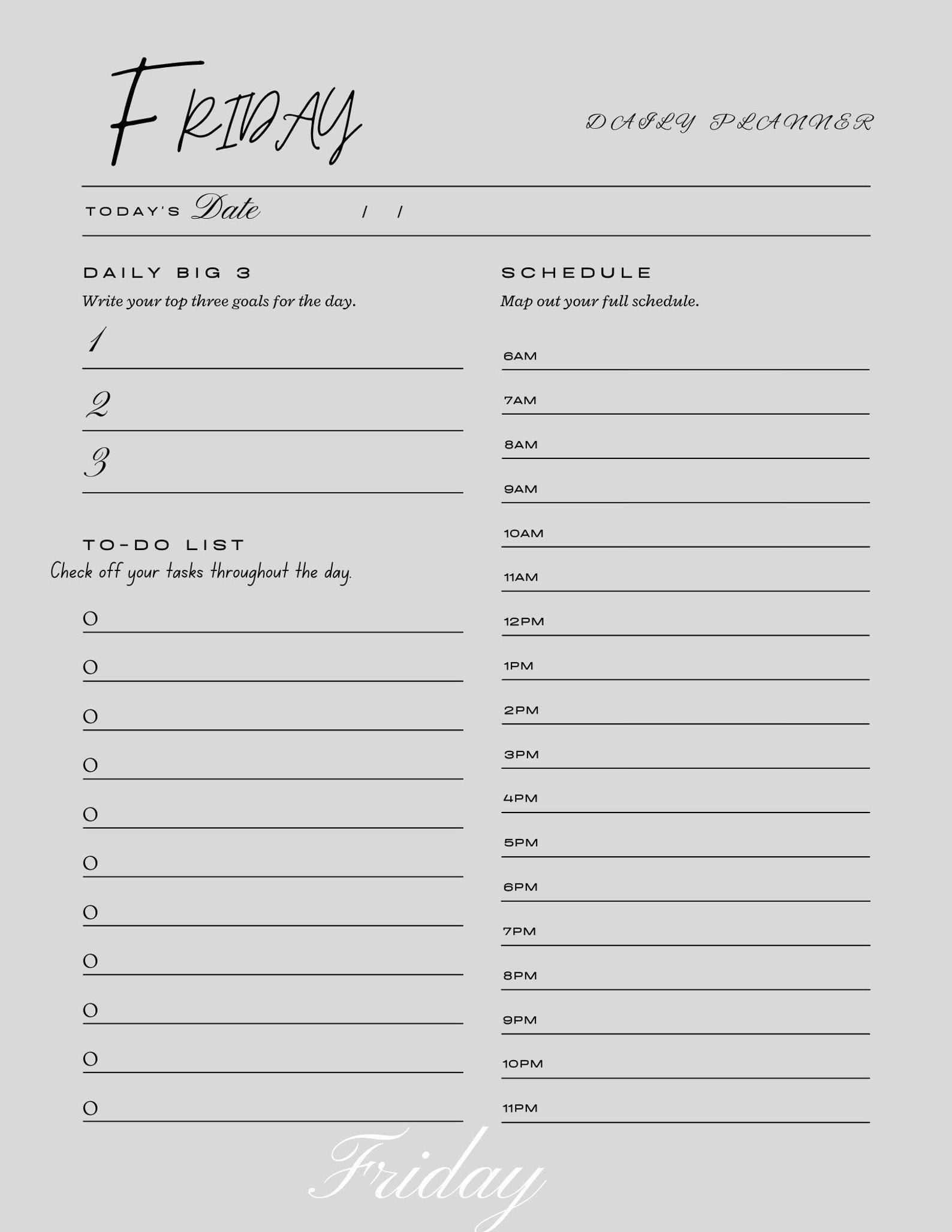 Weekly Planner Printable | Undated Weekly Planner PDF | Productivity ...