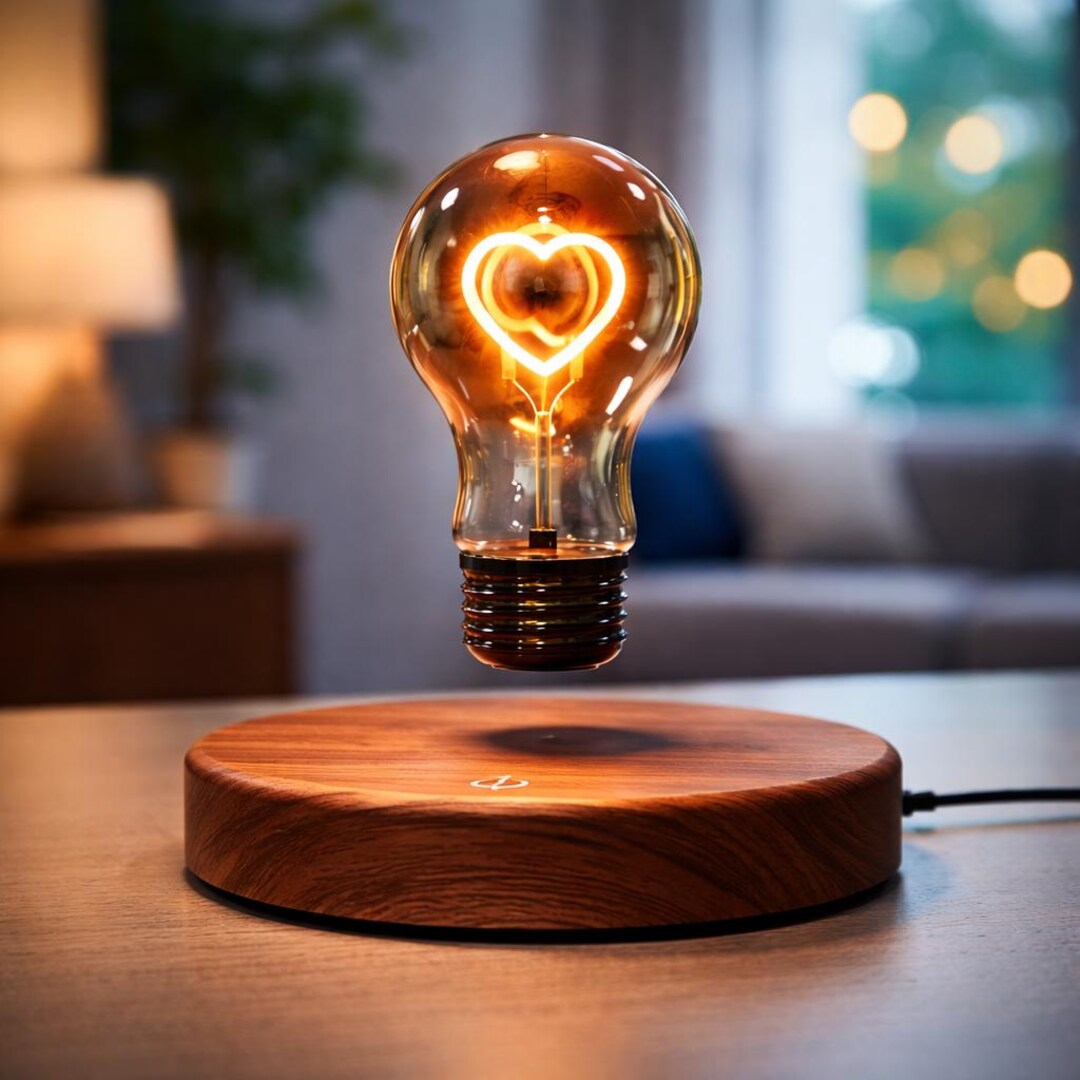 Heart Lamp Magnetic Floating LED Bulb - Etsy