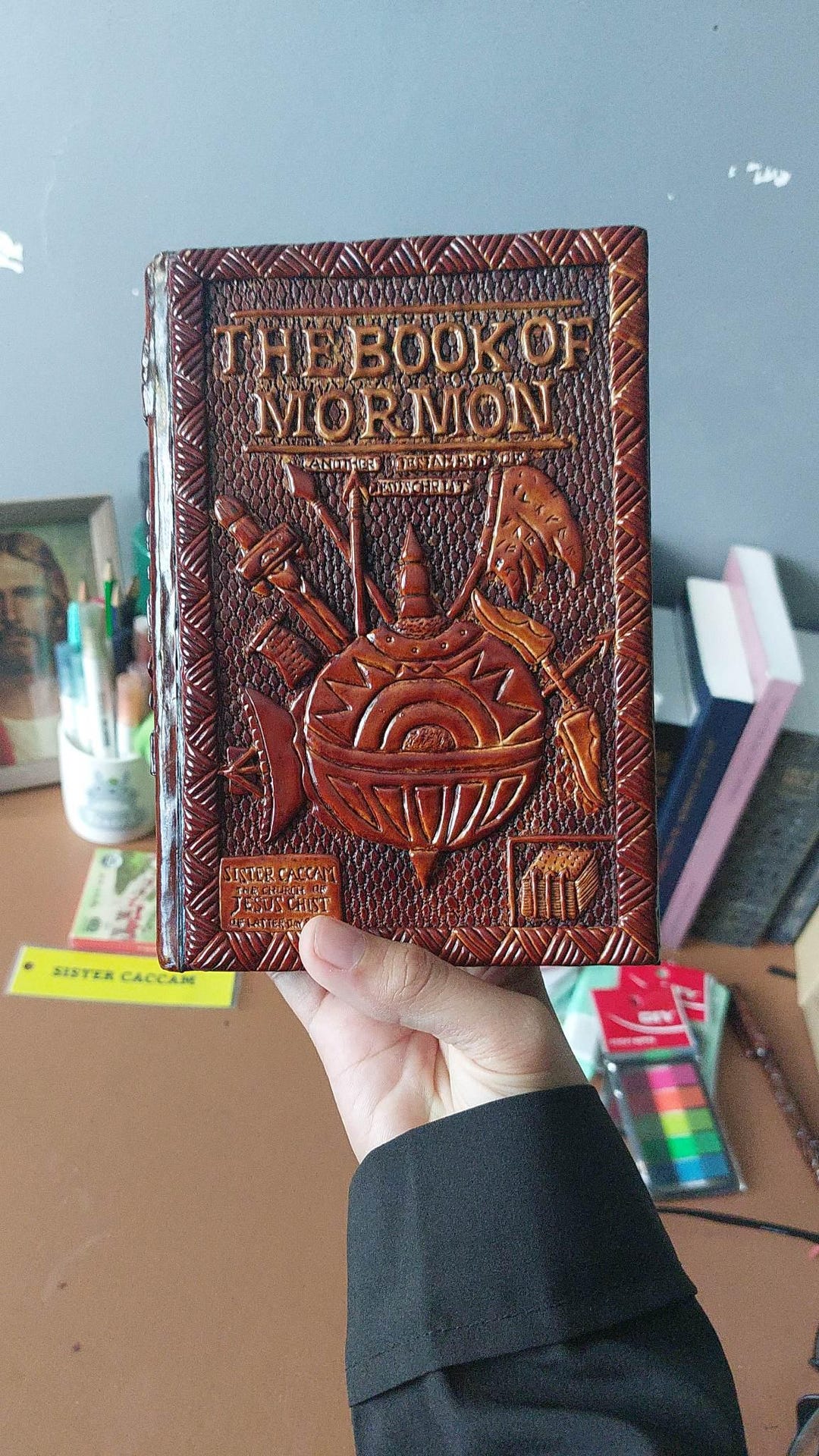 Custom LDS Book Cover - Handmade Clay Art, Personalized Book of Mormon ...