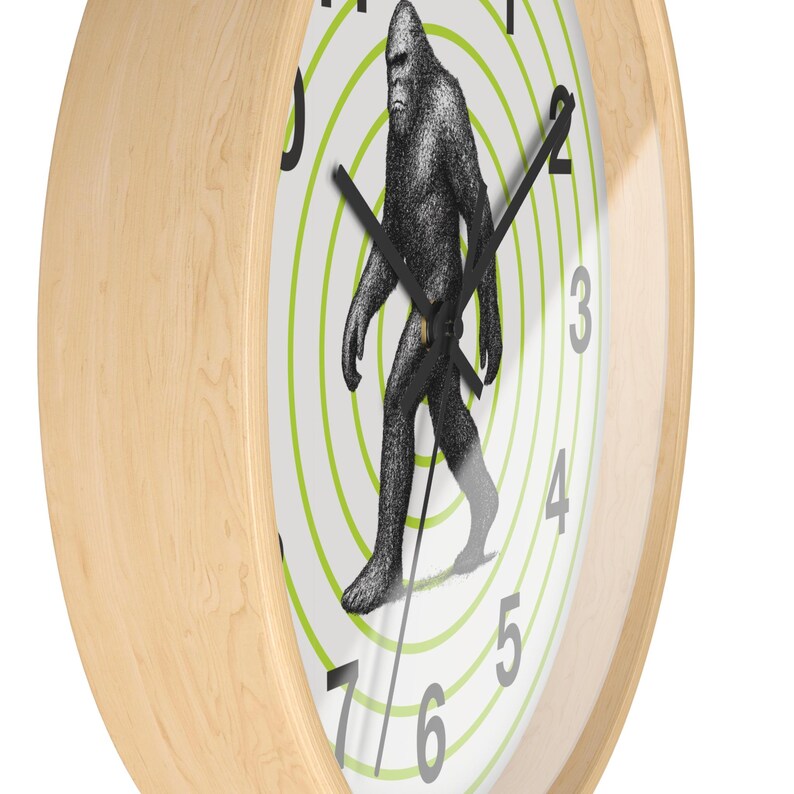 Pointillism Bigfoot Clock: Modern Art Home Decor, 10" Wooden Frame - Etsy