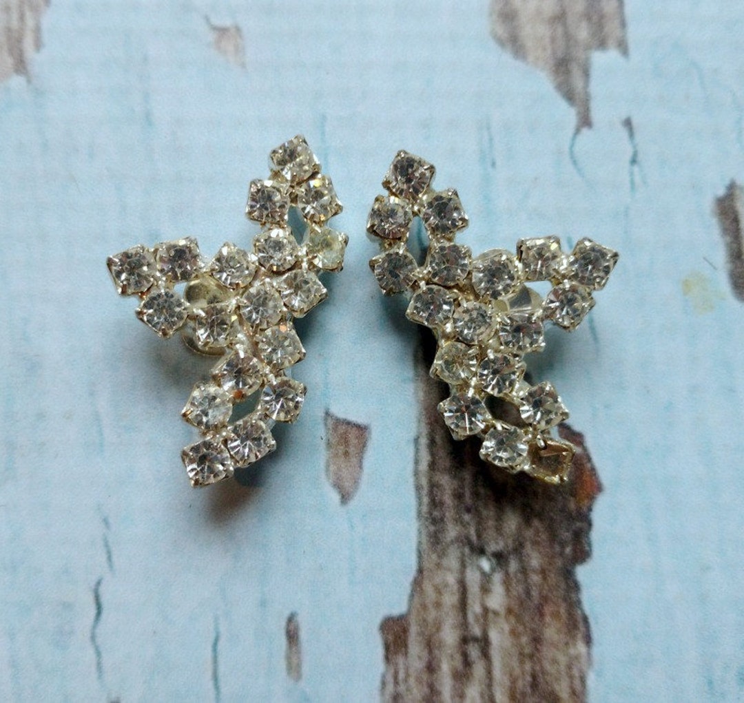 Vintage Rhinestone Shoe Clips - Set of Rhinestone Clips - Rhinestone ...