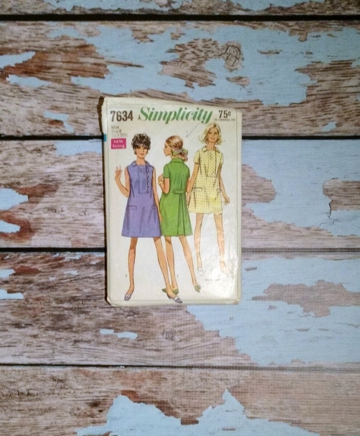 Vintage Sewing Pattern Simplicity 7634 Vintage Dress Pattern Short ...