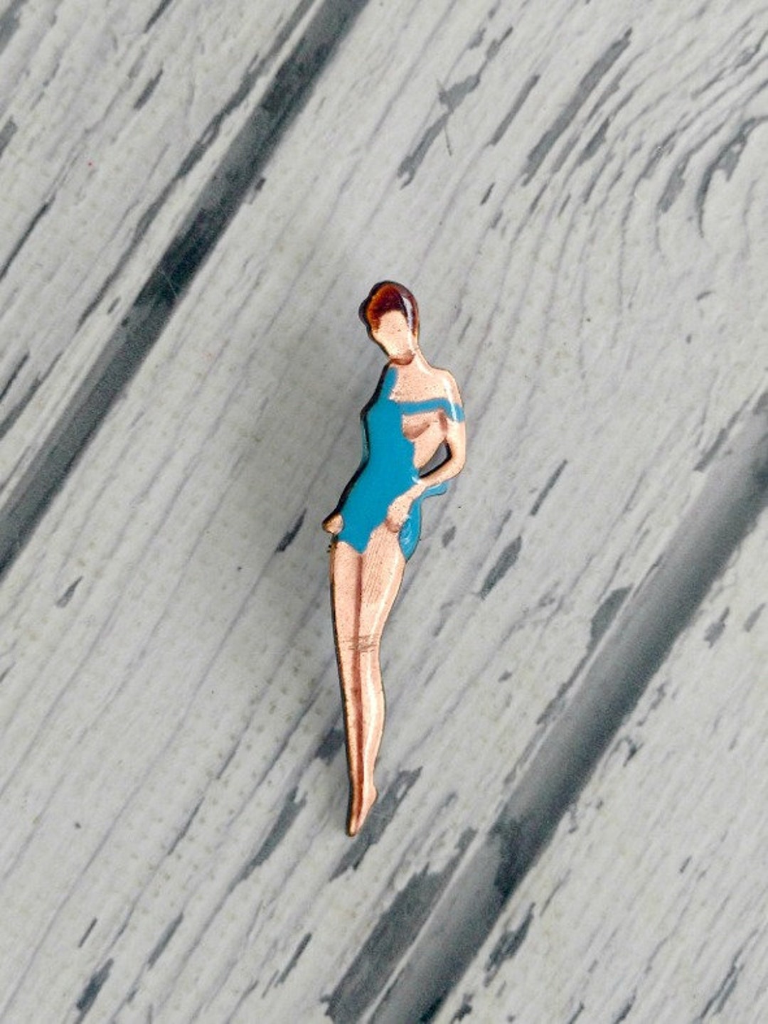 Vintage Bathing Beauty Pin Swimsuit Brooch Novelty Pin Pinup Girl ...