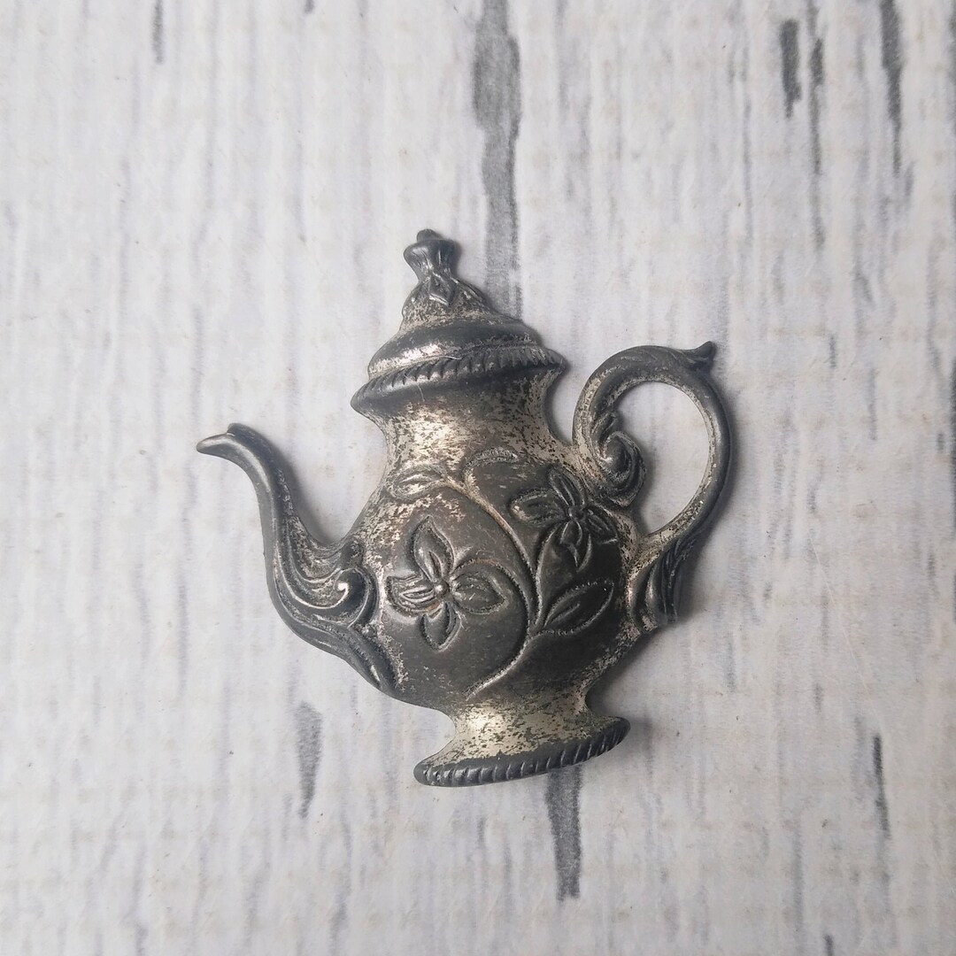 Vintage Sterling Teapot Pin Silver Tea or Coffee Pot Novelty Silver Pin ...