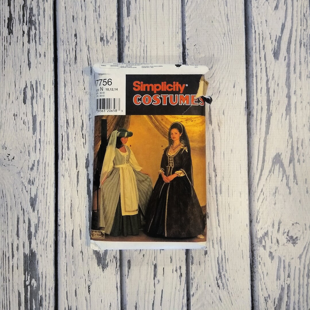 Simplicity 7756 Renaissance Royalty Costume Pattern New Uncut S7756 ...