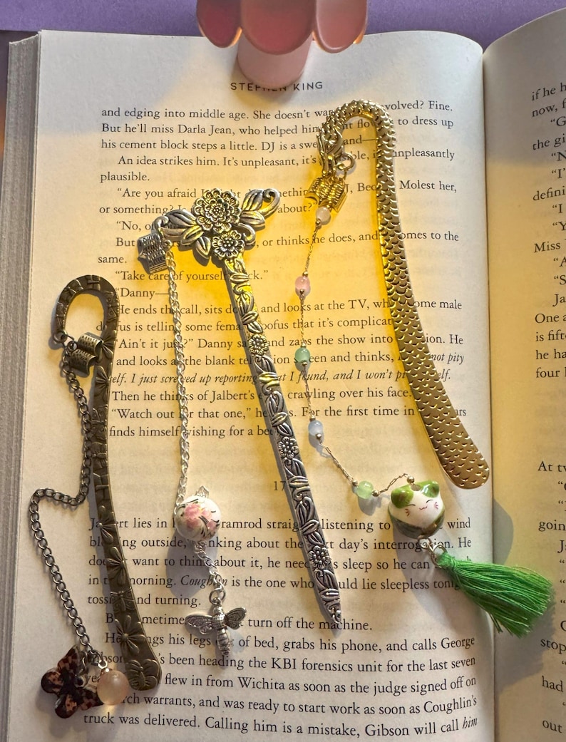 Unique Premade Metal Bookmarks Adorned With Charms. - Etsy