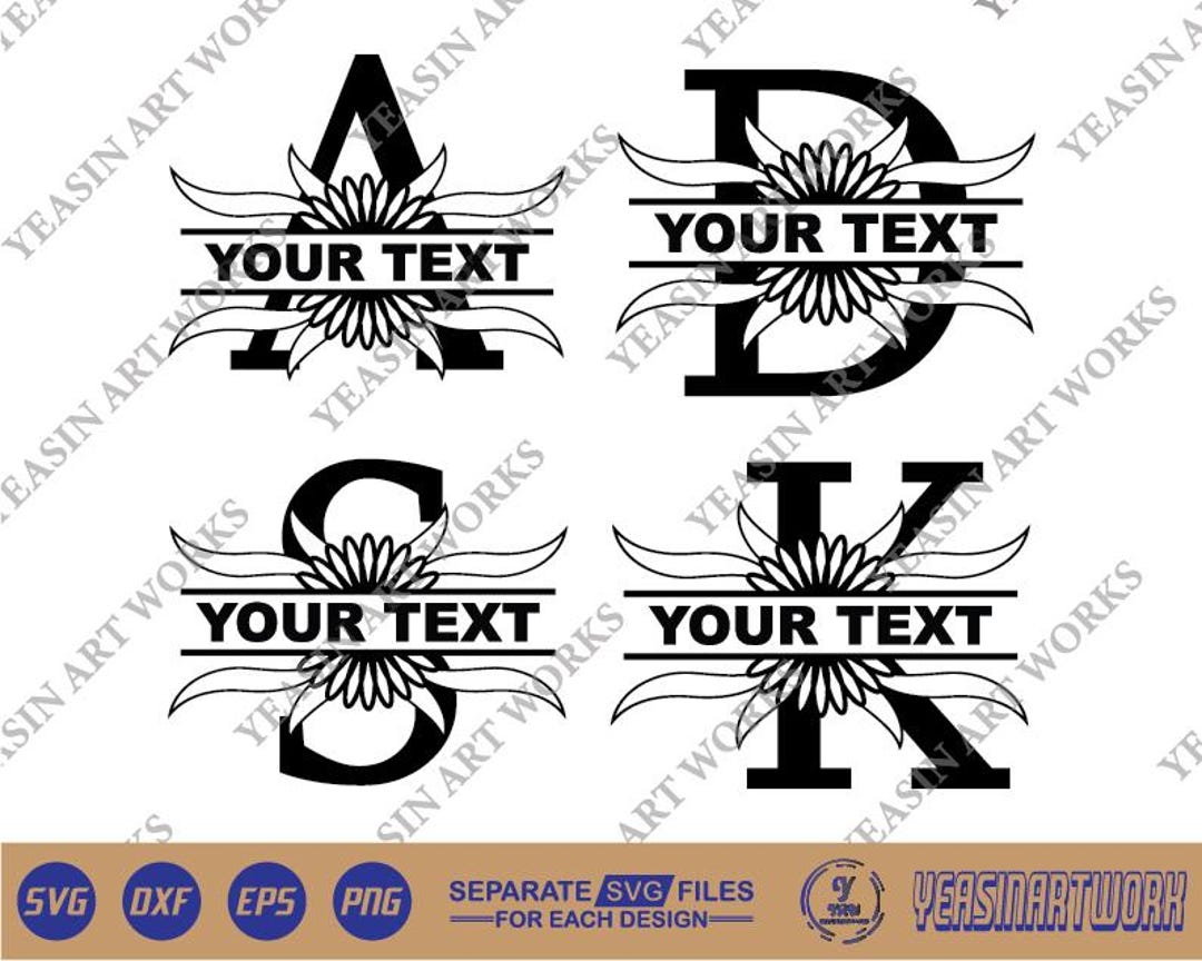 Split Monogram Font | SVG Letters A-Z | Individual Alphabet Vector ...