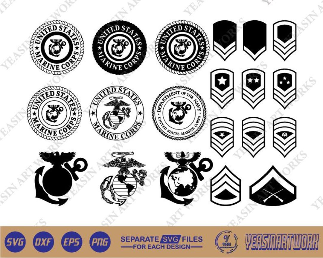 US Marine Corps SVG Bundle: Military Rank Insignia Cut Files - Etsy ...