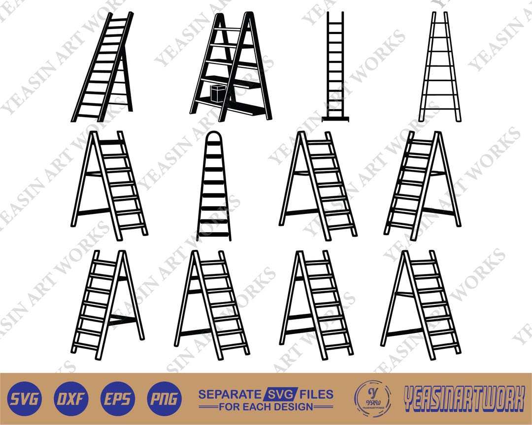 Ladder SVG, Ladder Vector, Silhouette, Cricut File, Clipart, Cuttable ...