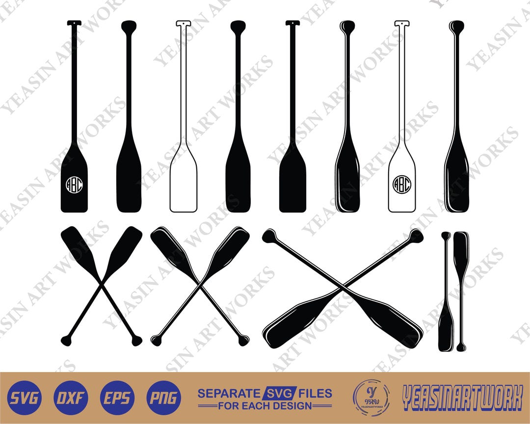 Canoe Paddle SVG, Canoe Paddle Vector, Silhouette, Cricut File, Clipart ...