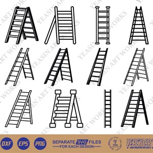 Ladder SVG, Ladder Vector, Silhouette, Cricut File, Clipart, Cuttable ...