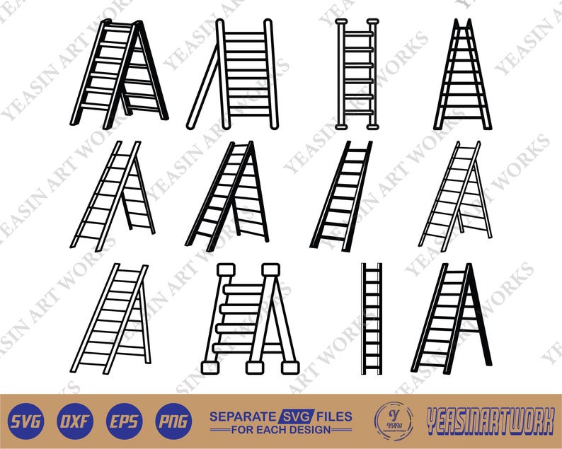 Ladder SVG, Ladder Vector, Silhouette, Cricut File, Clipart, Cuttable ...