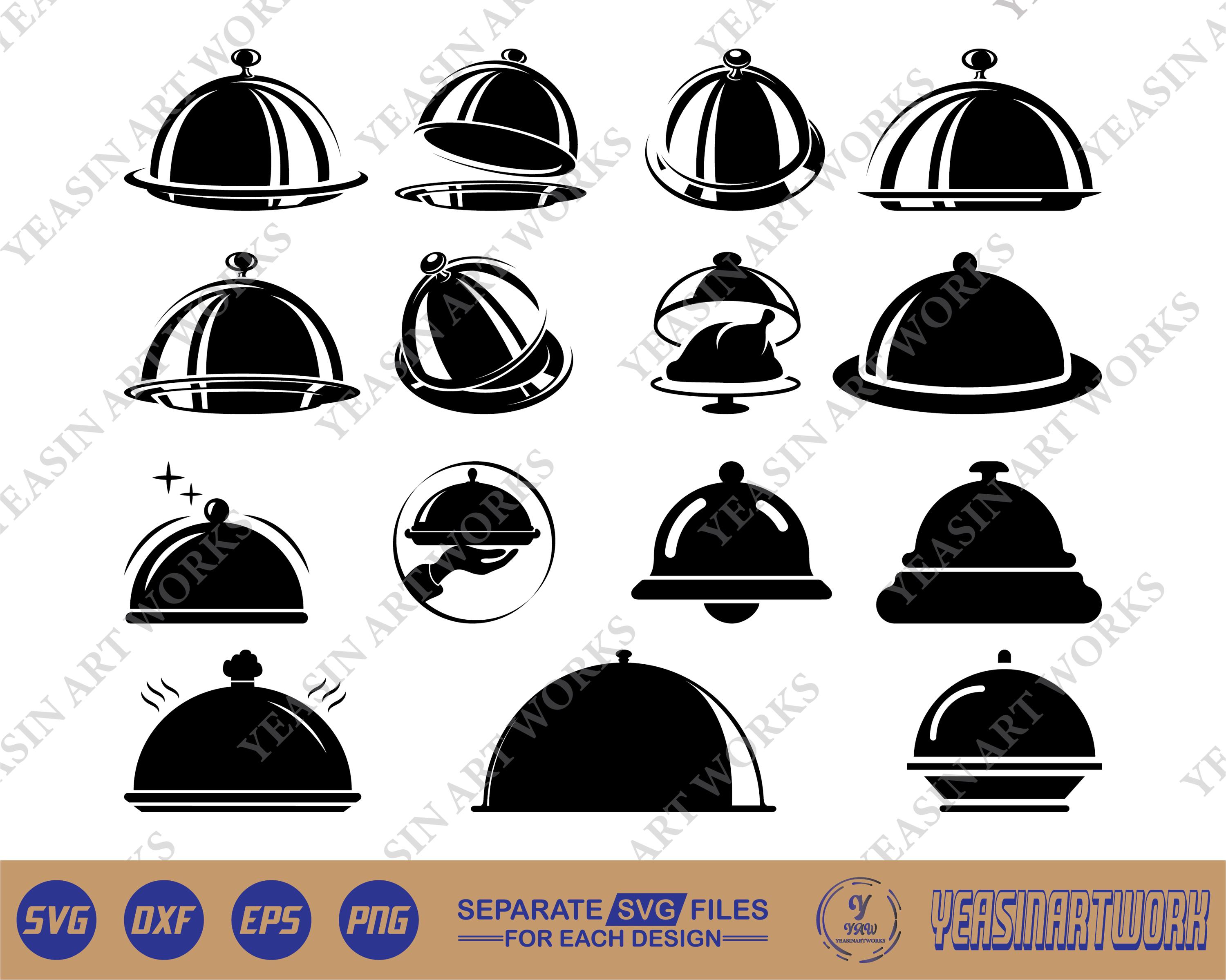 Restaurant Cloche SVG, Restaurant Cloche Vector, Silhouette, Cricut ...