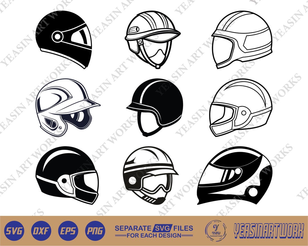 Motorcycle Helmet SVG, Motorcycle Helmet Vector, Silhouette, Cricut ...