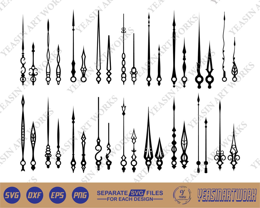 Clock Hands SVG, Clock Hands Vector, Silhouette, Cricut File, Clipart ...