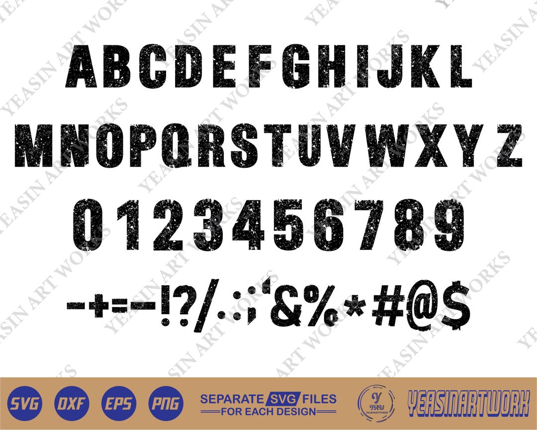 Distressed Vector Font SVG, Distressed Vector Font Vector, Silhouette ...