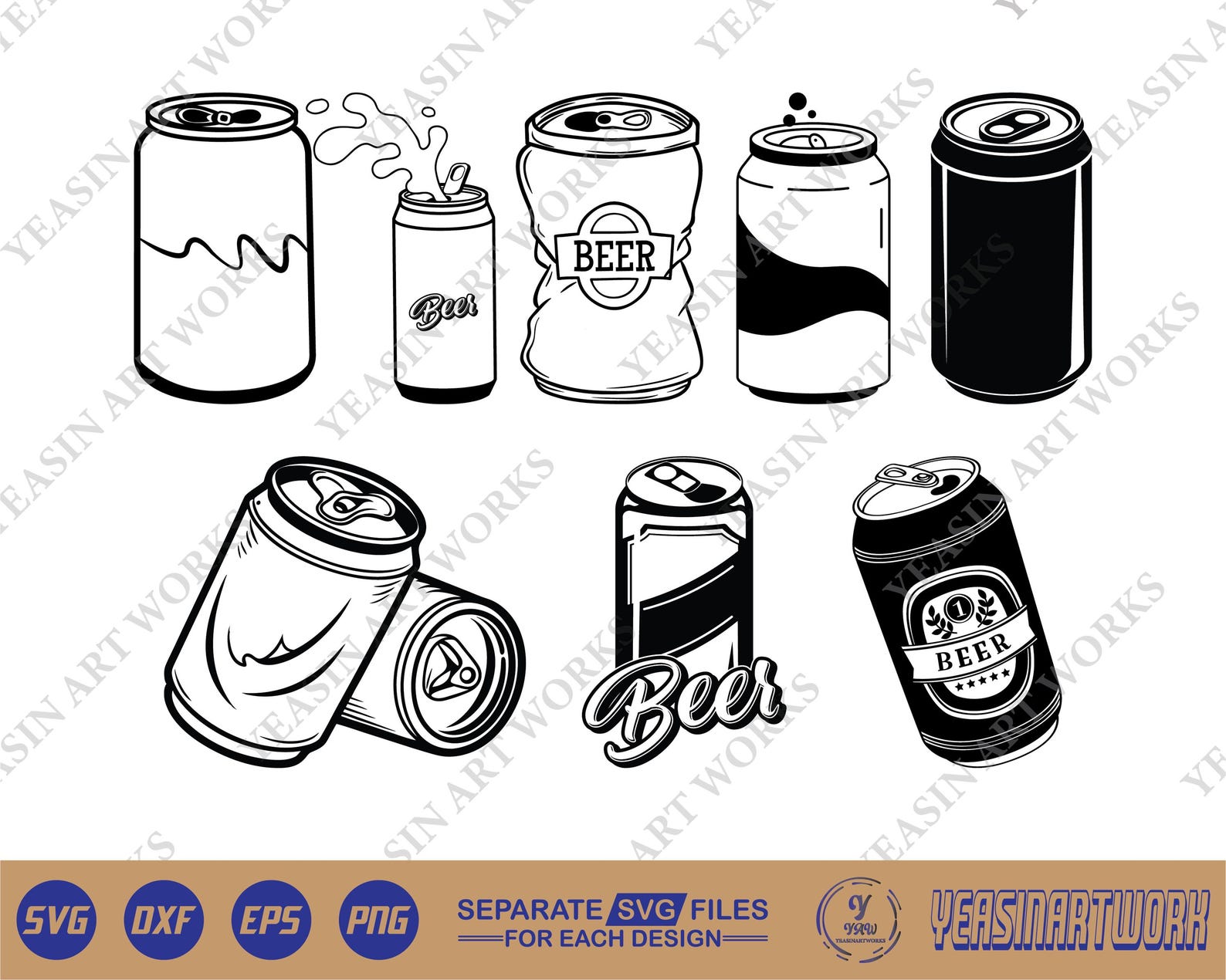 Beer Can SVG, Beer Can Vector, Silhouette, Cricut File, Clipart ...