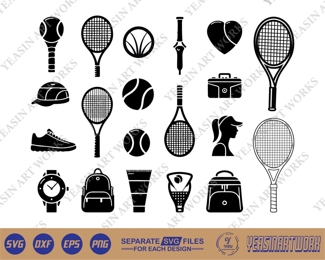 Tennis Racket SVG, Tennis Racket Vector, Silhouette, Cricut File ...