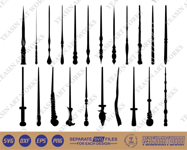 Wands SVG, Wands Vector, Silhouette, Cricut File, Clipart, Cuttable ...