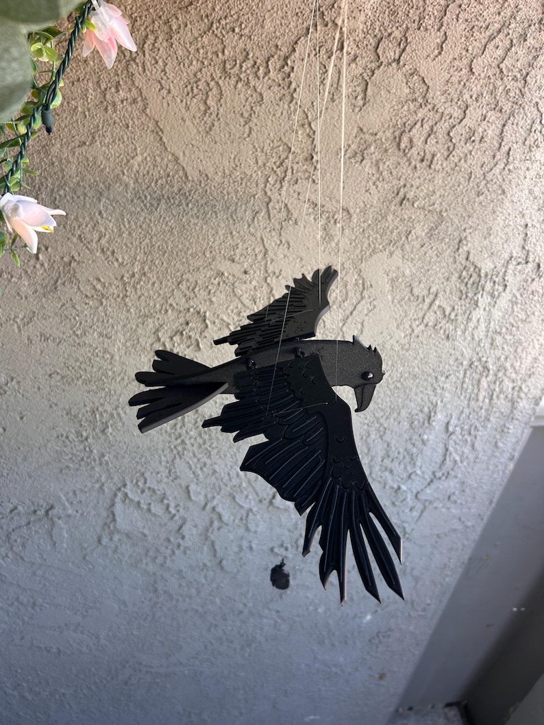 Black Raven – Flying Decoration - Etsy