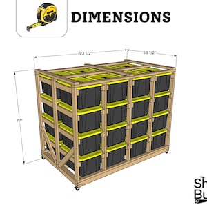 Rolling Tote Storage Rack Plans: DIY Mobile System, Digital PDF, 32 ...