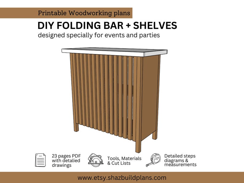 DIY Folding Coffee Bar Plan: Portable Event Bar (PDF Download) - Etsy