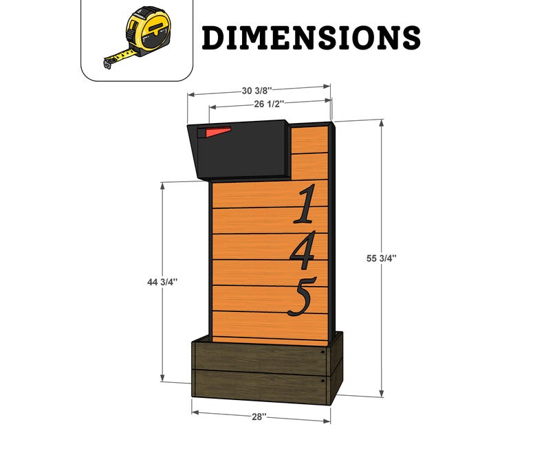 Modern Mid Century Mailbox Instructions- DIY Build Plan- Wood Mail Box ...
