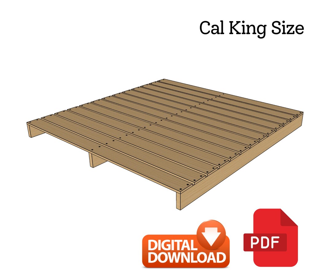DIY Platform Bed Frame Plan, California King Bed Frame Plan, Bed Frame ...