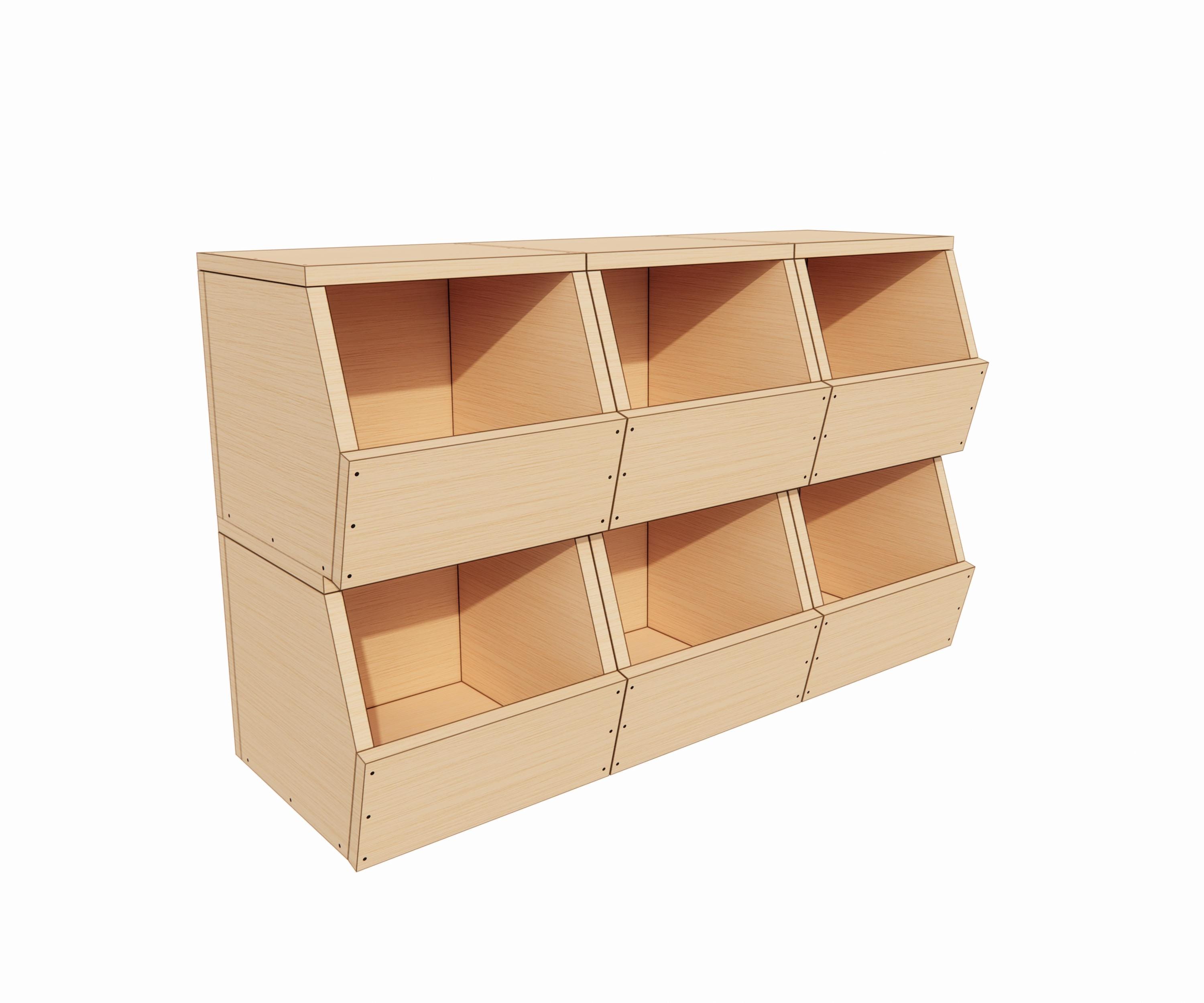 DIY Stackable Wooden Storage Bin Plan: Toy & Pantry Organizer (PDF ...