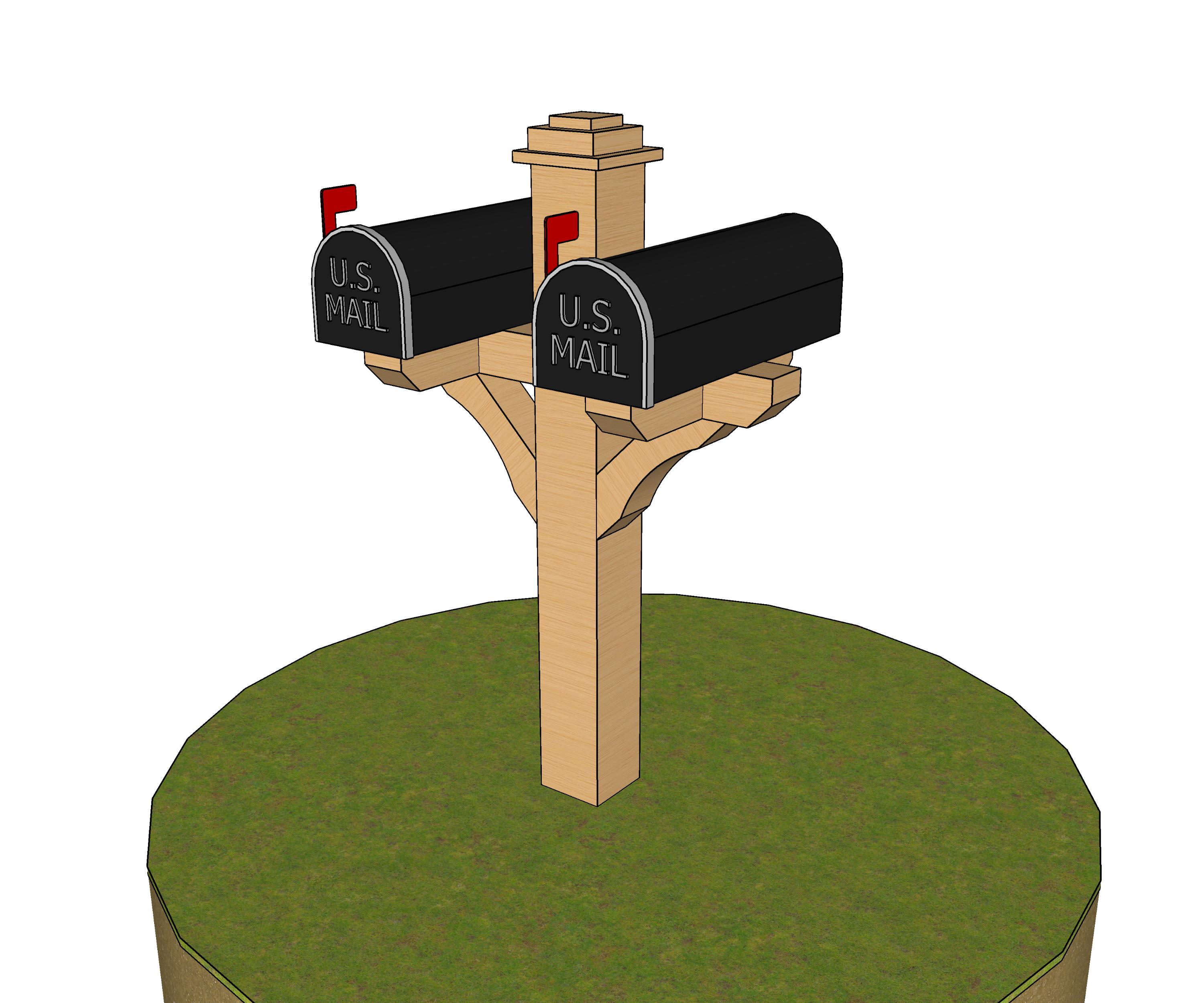 Modern Wooden Mailbox Post Plan Instructions- Mid Century Mailbox Post ...
