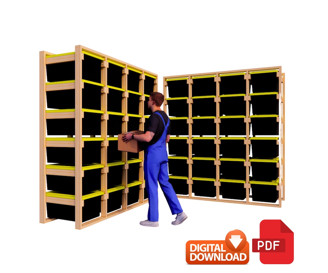 4x6 Storage Plan 27 Gallon Totes Mobile Racks DIY Plans - PDF Download ...