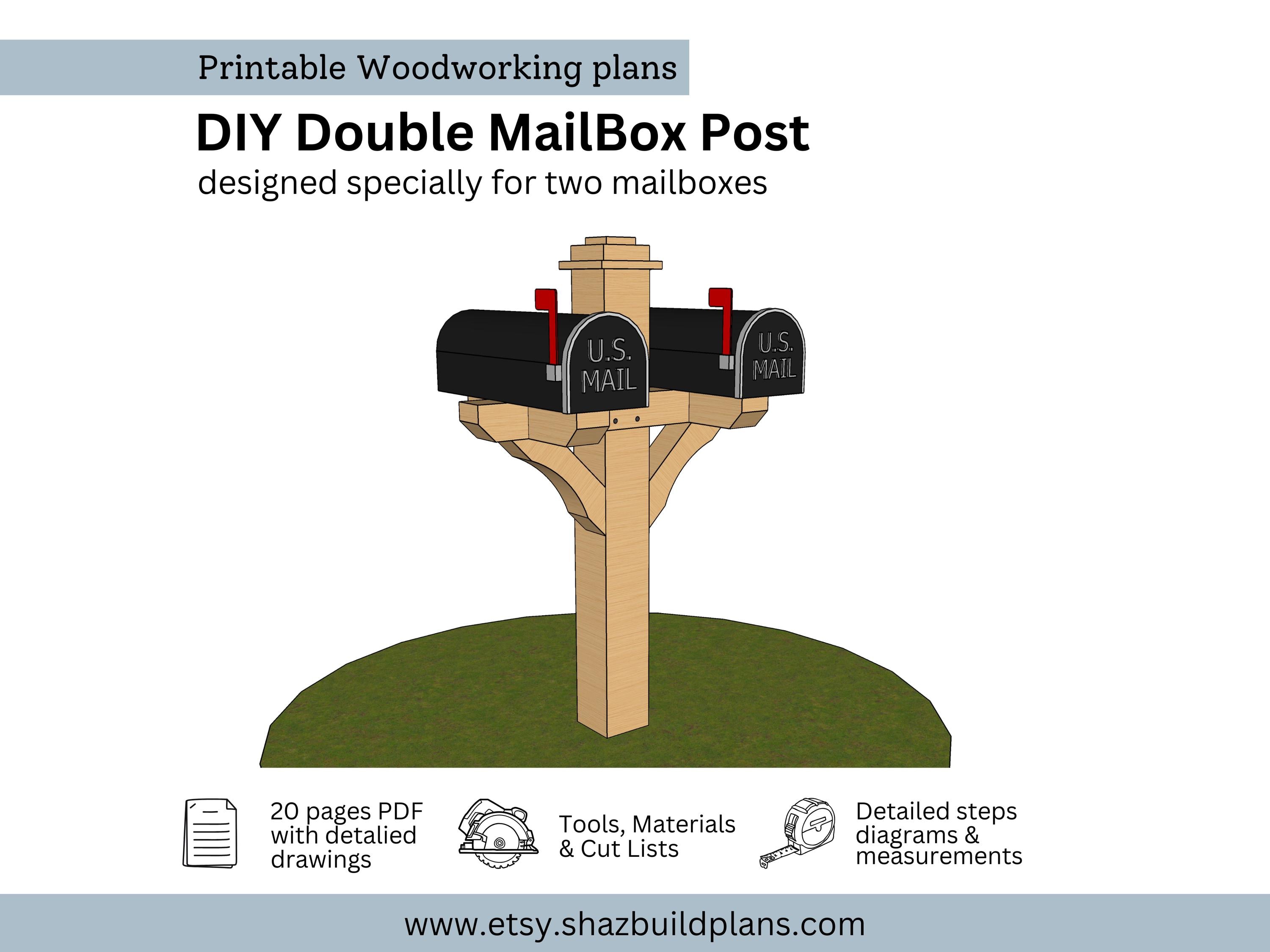 DIY Double Mailbox Post Plans: Modern Wood Design (PDF Download) - Etsy