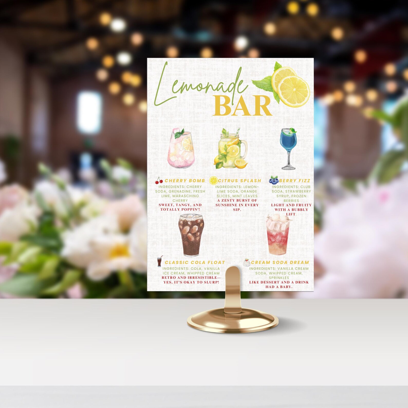 Graduation Party Lemonade Bar Menu Printable Sign, Custom Class of 2025 ...
