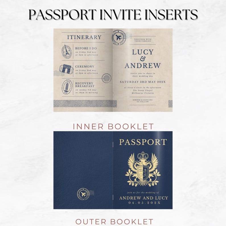 Passport Wedding Invitation Template | Editable Canva Boarding Pass ...