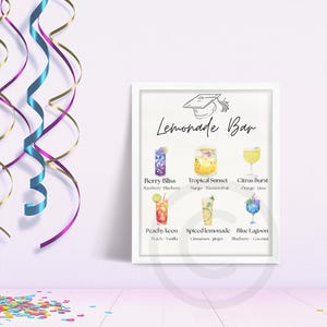 Graduation Party Lemonade Bar Sign Printable Template 2025 Customizable ...