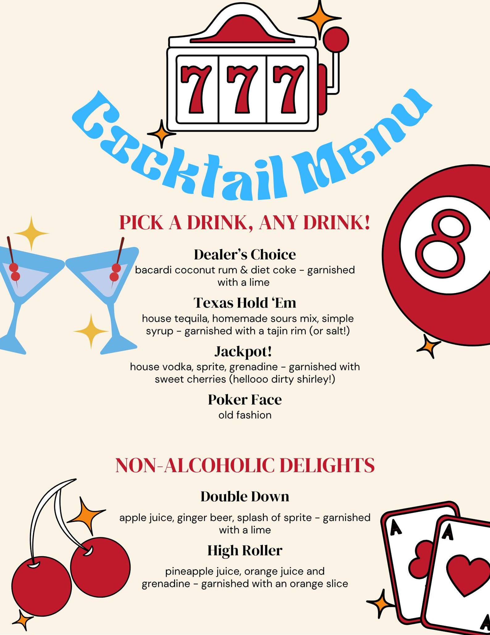 Editable Cocktail Menu - Etsy