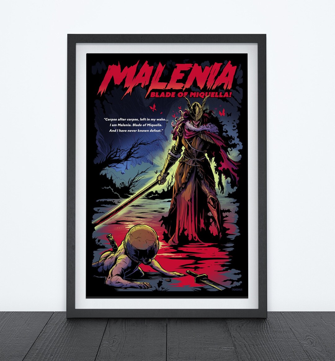 MALENIA BLADE of MIQUELLA Video Game Poster, Travel Poster, Gaming ...