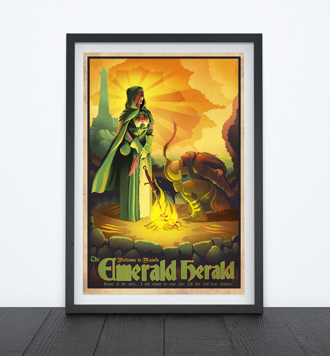 EMERALD HERALD Art Poster Print, Travel Poster, Video Game Poster, Art ...